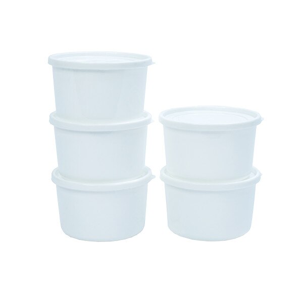 1 Ltr Container White with White Cover