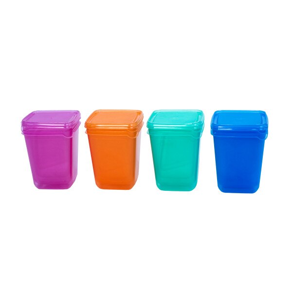 Sacvin Everyday Deep Square Containers 2X2 Transparent Colour