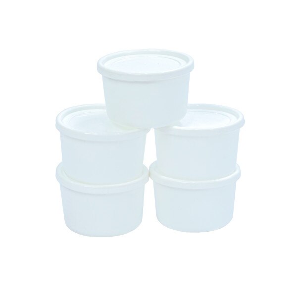 250 ml (moi moi) White Container with White Cover
